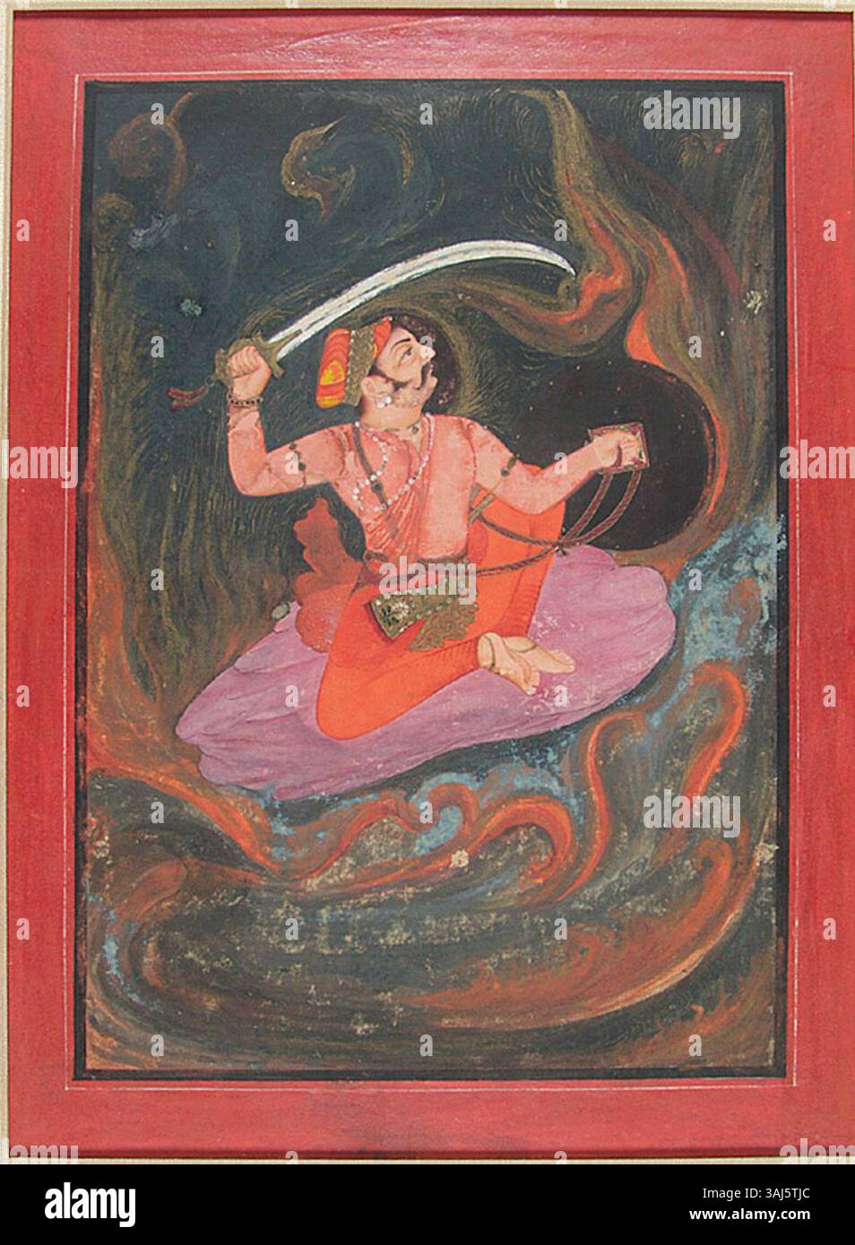 This circa 1740 painting depicts Hara Prince rising from a well of ...