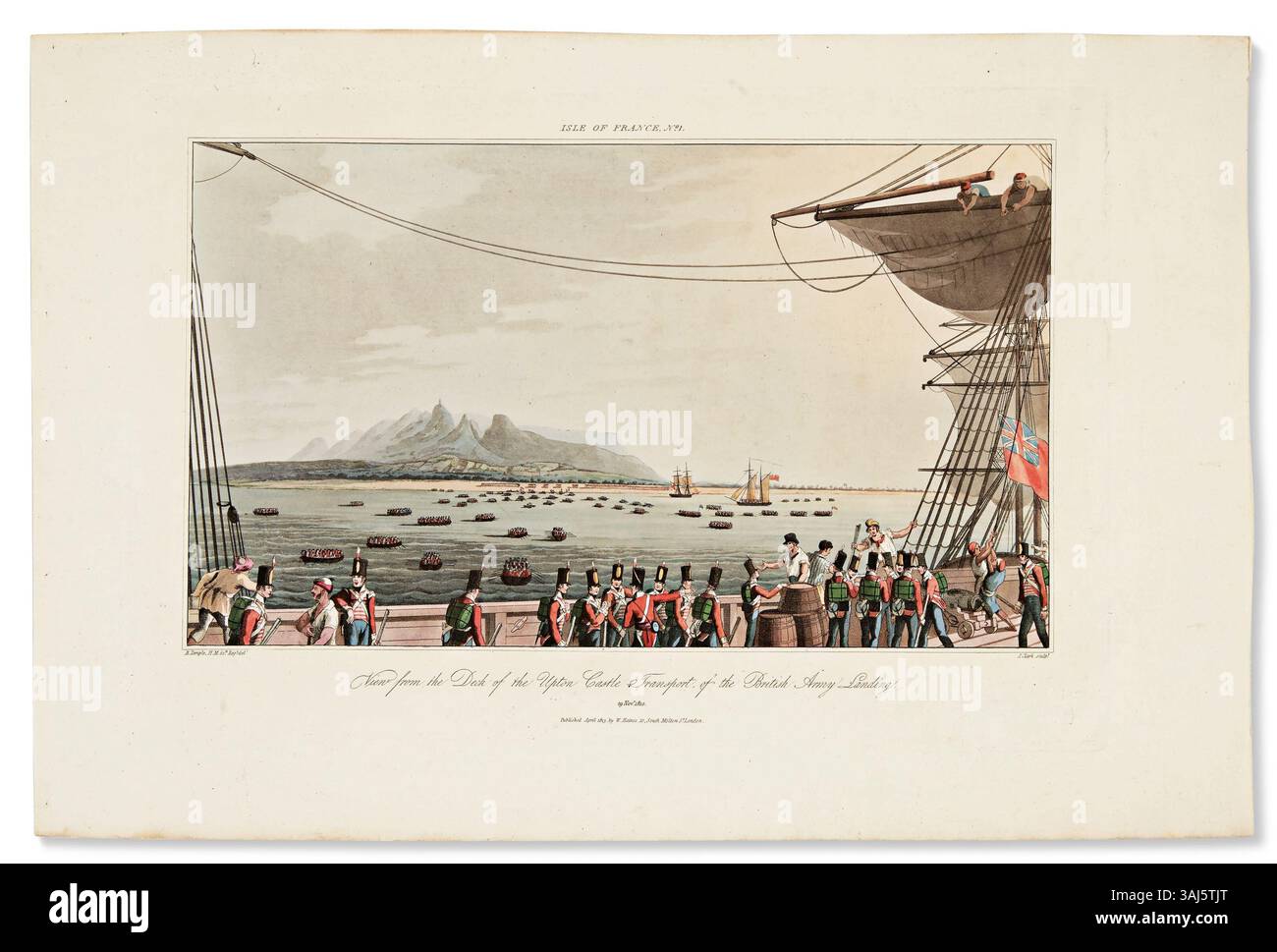 A print from April 1813 depicting the British Army’s landing at ...