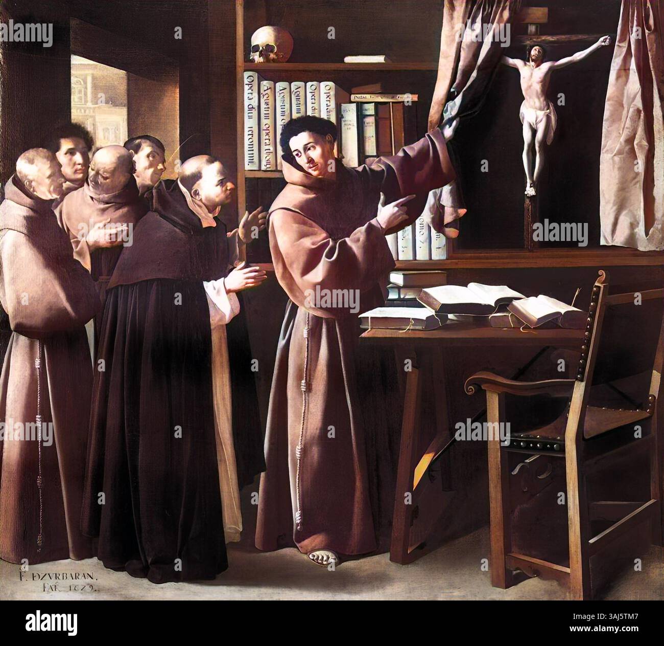 This colorized version of Francisco de Zurbarán’s 1629 painting depicts ...