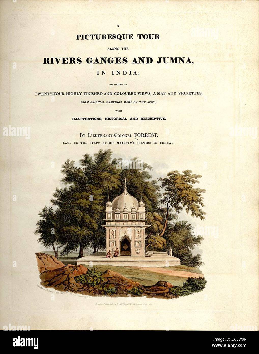 Print depicting the Tomb at Jeswuntnagurh along the Jumna River ...