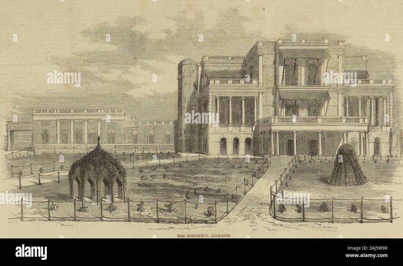 This front view of the Residency in Lucknow, from The Illustrated ...