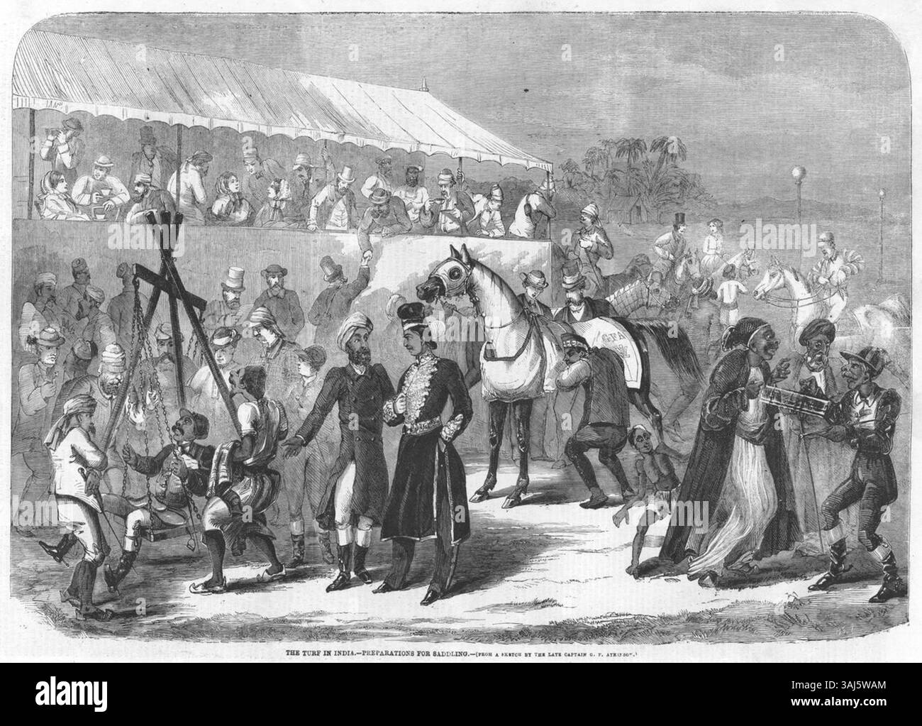 This 1860 illustration from The Illustrated Times depicts preparations ...