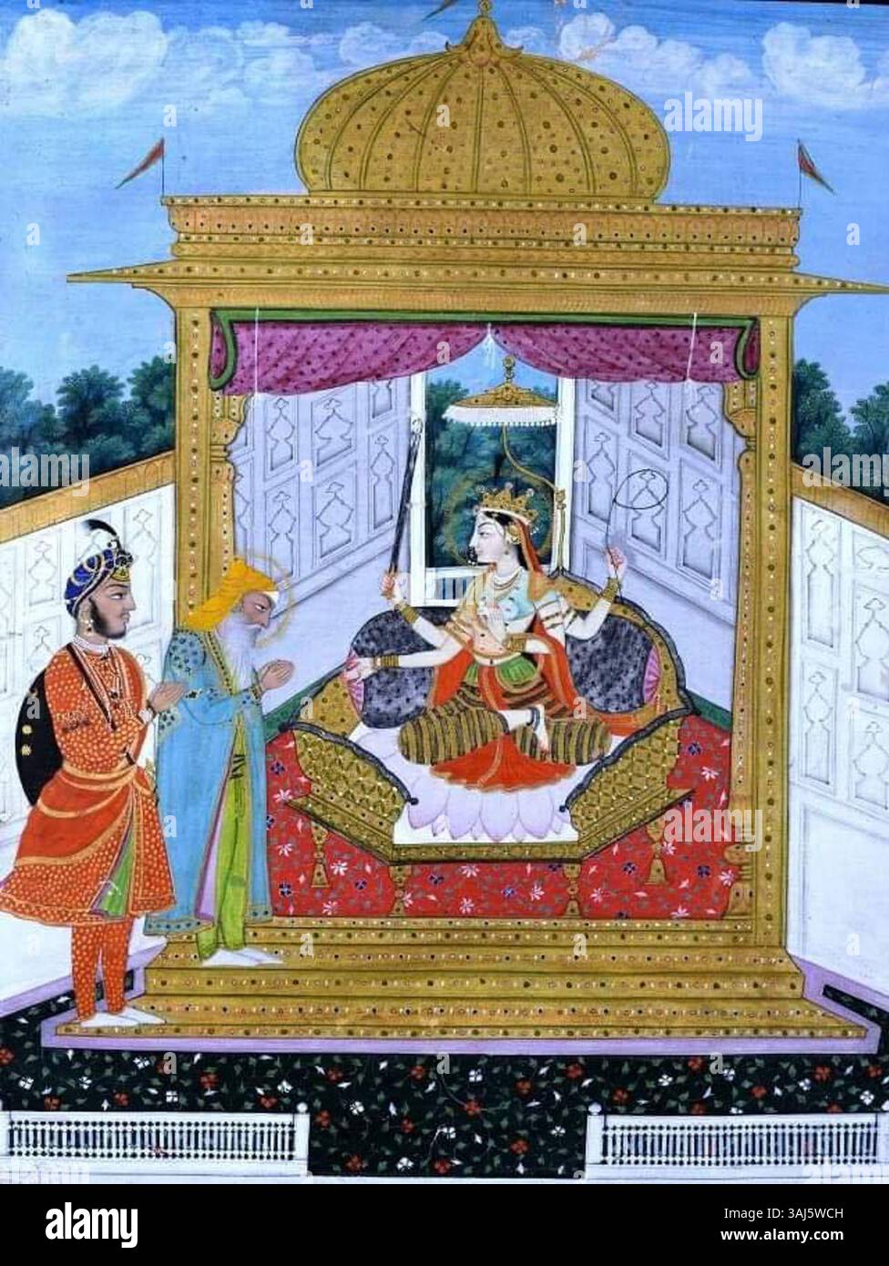 This artwork features Maharaja Ranjit Singh, the founder of the Sikh ...