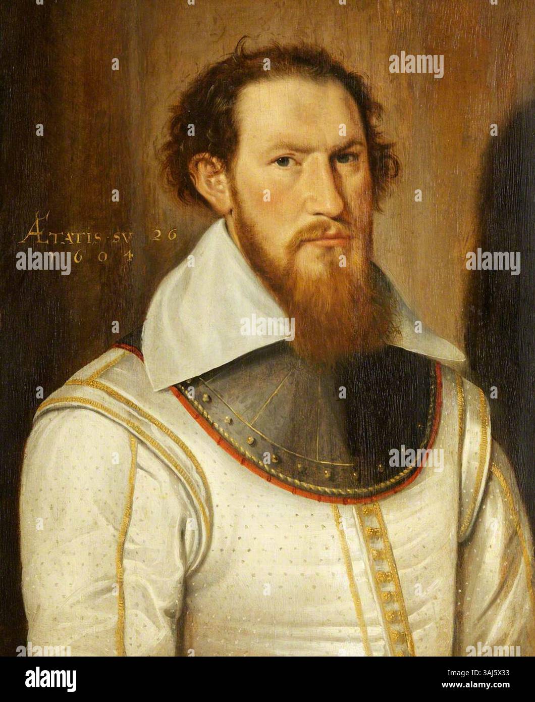 This 1604 painting depicts an unknown man aged 26. The oil on panel ...