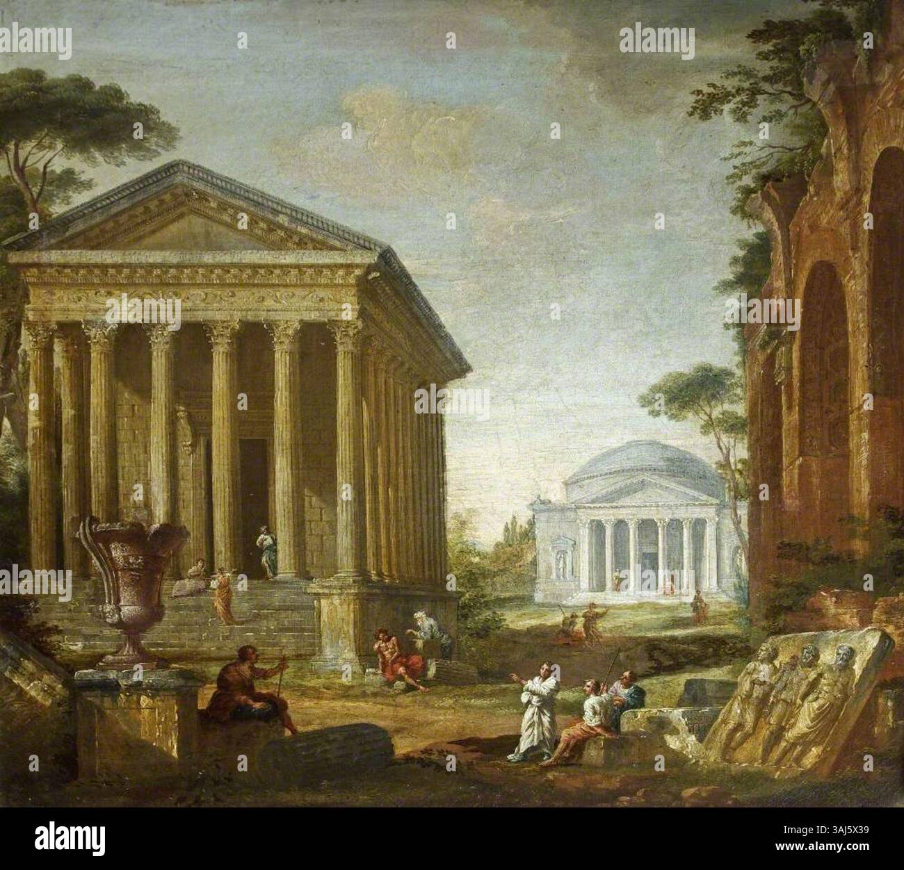 This circa 1745 oil painting, attributed to Francis Harding, depicts an ...