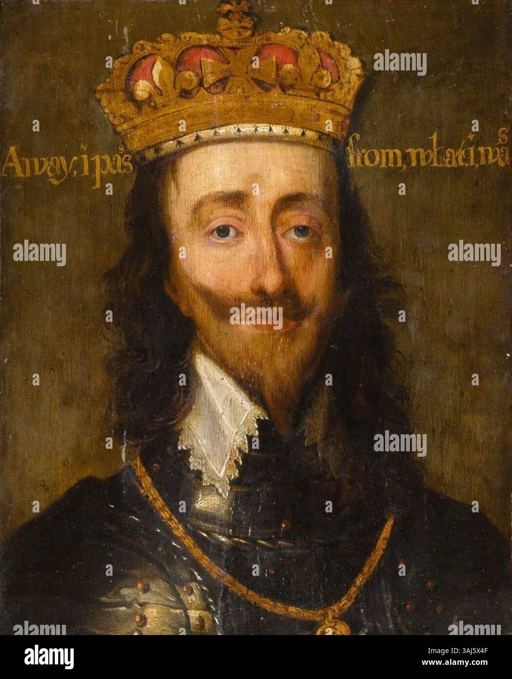 A portrait attributed to a follower of Anthony van Dyck, showing King ...