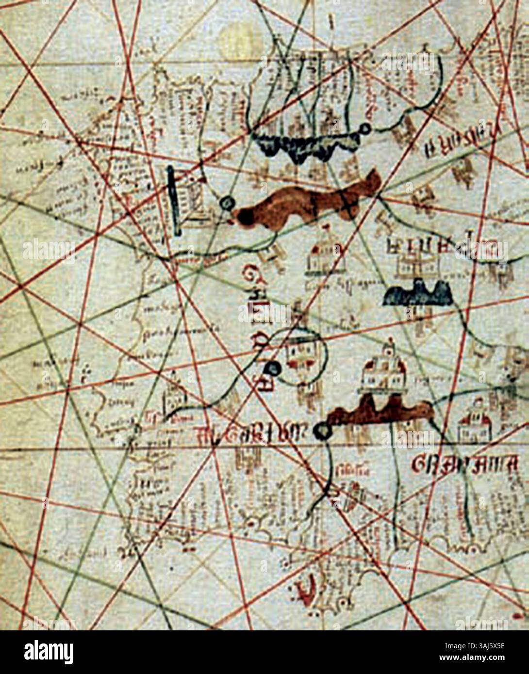An anonymous portolan chart from around 1430 depicting the Galician ...