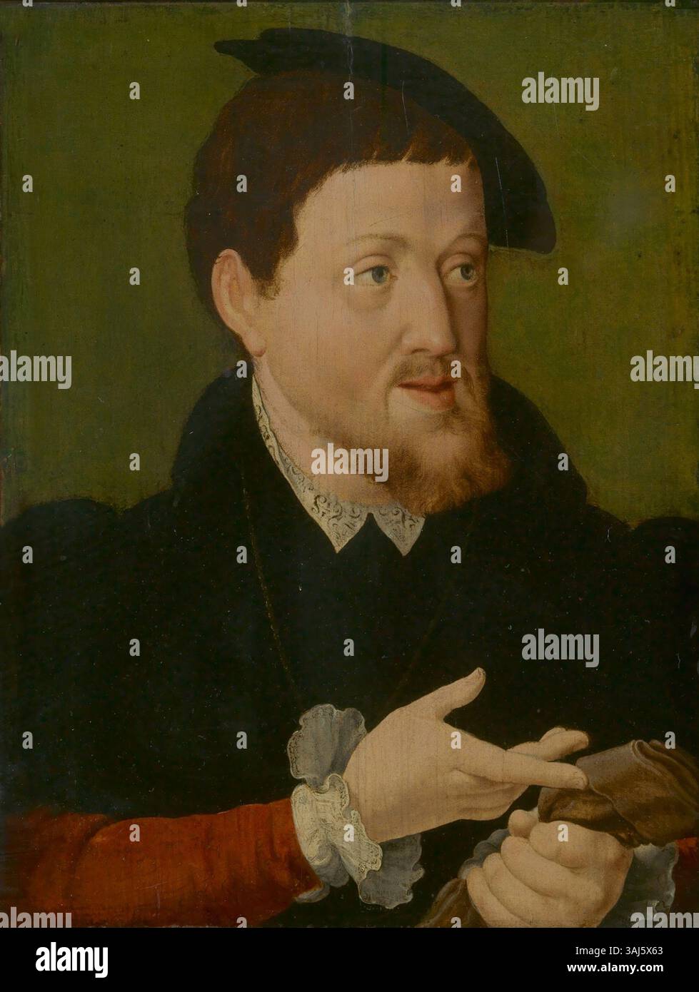This circa 1530 oil portrait of Charles V, Holy Roman Emperor, is ...