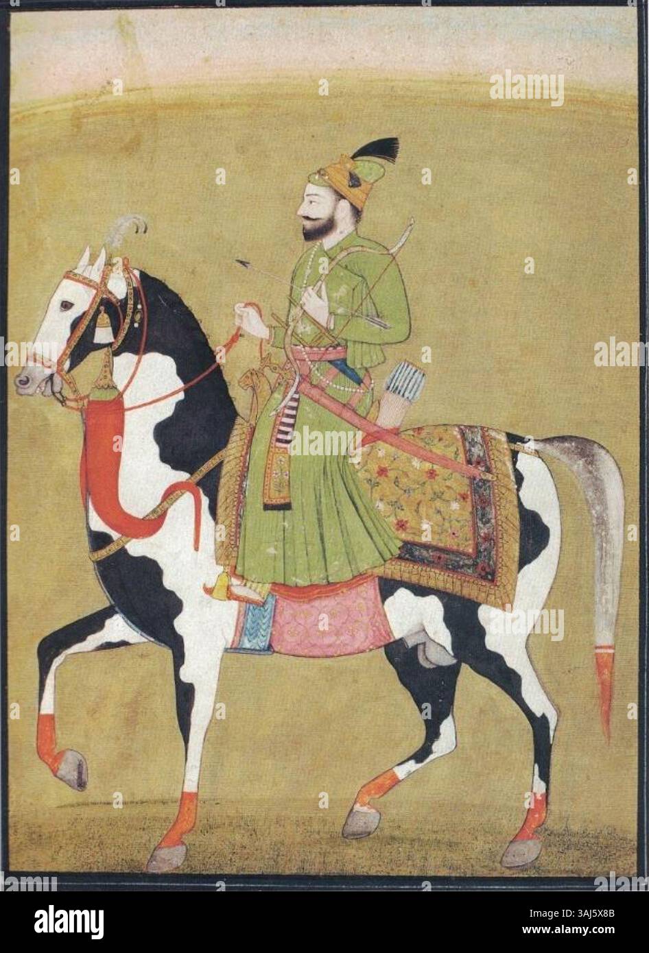 This portrait of Guru Gobind Singh, the Tenth Guru of the Sikhs, is from a series of Guru ...