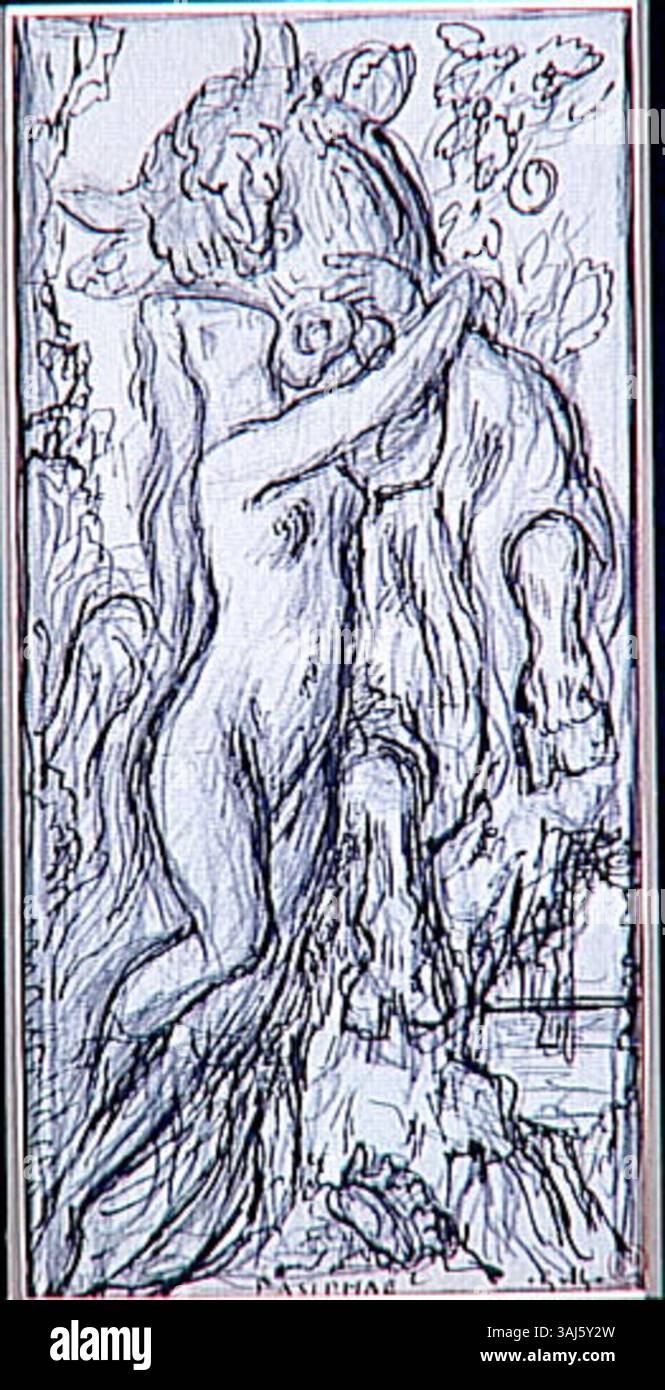 'Pasiphaé' by Gustave Moreau depicts the Greek mythological figure Pasiphae, the wife of King ...
