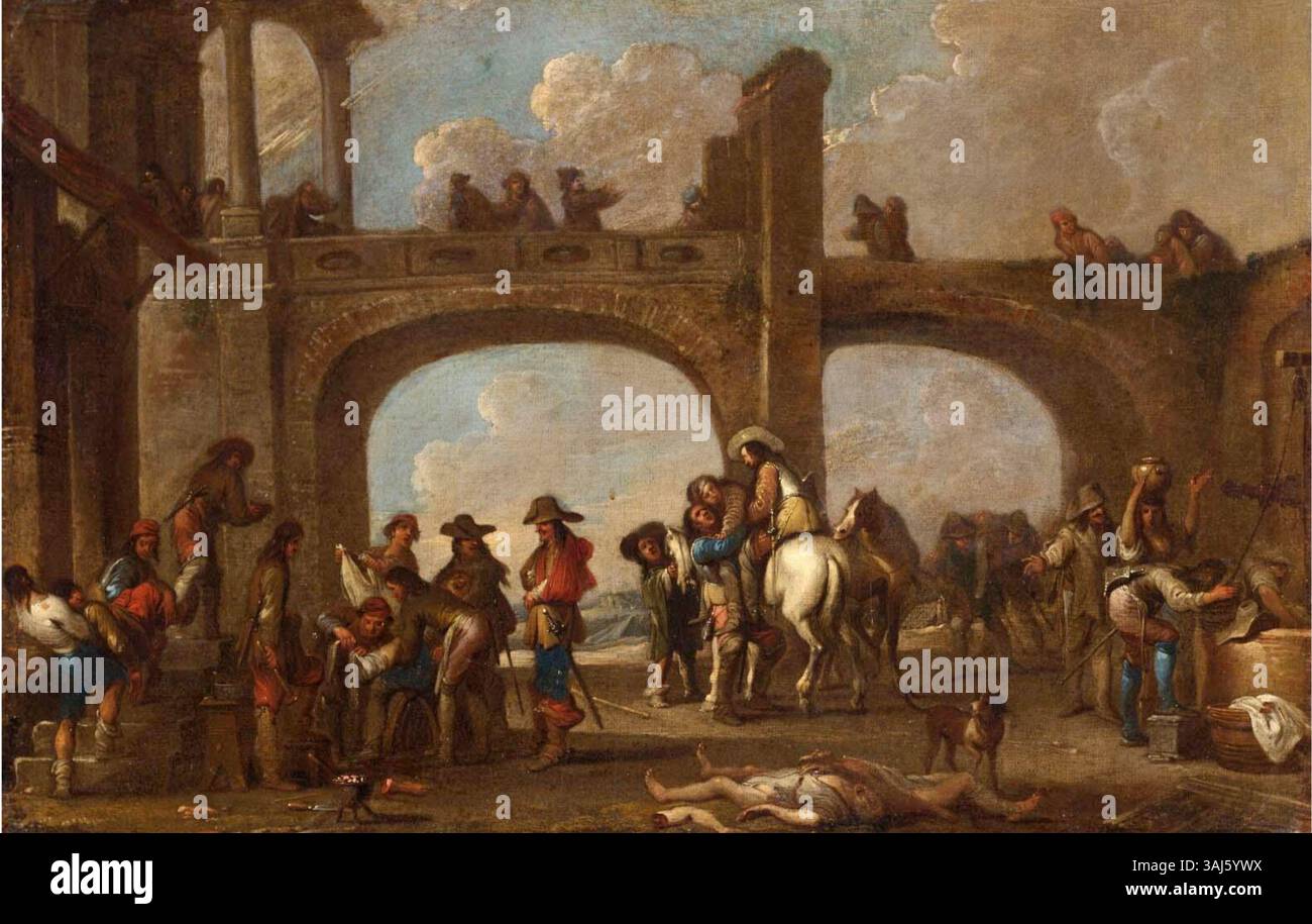 This 17th-century painting by Cornelis de Wael captures soldiers ...