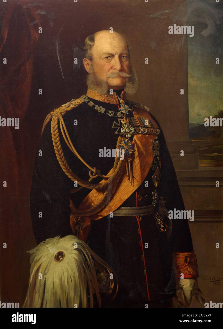 This 1875 oil painting by Paul Bülow depicts Kaiser Wilhelm I, the ...