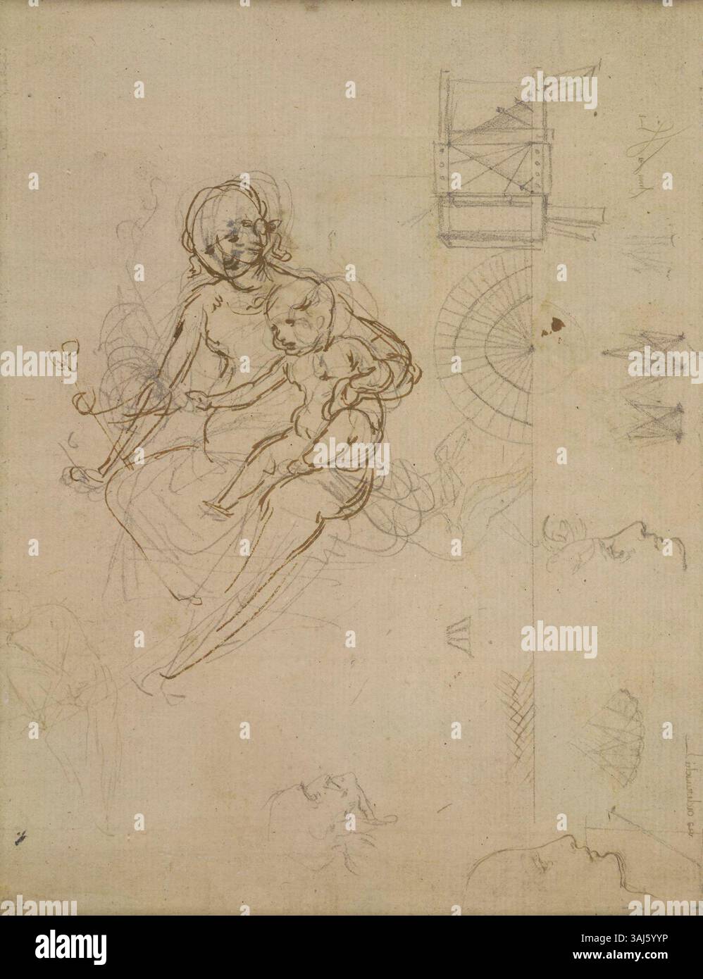 A study by Leonardo da Vinci for his famous 'Virgin and Child ...