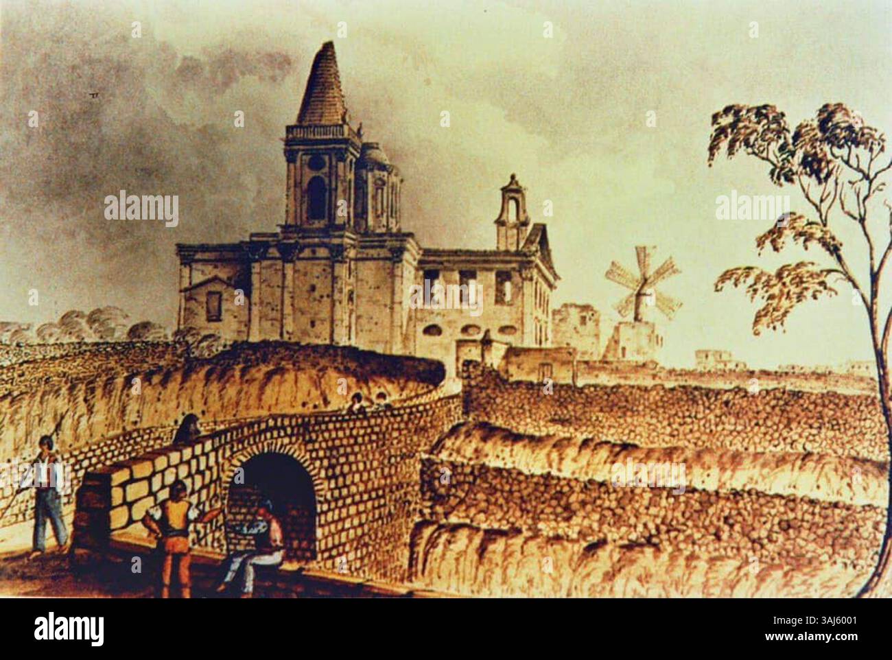 This 1845-1846 painting by David Markham captures the Old Santa Maria ...