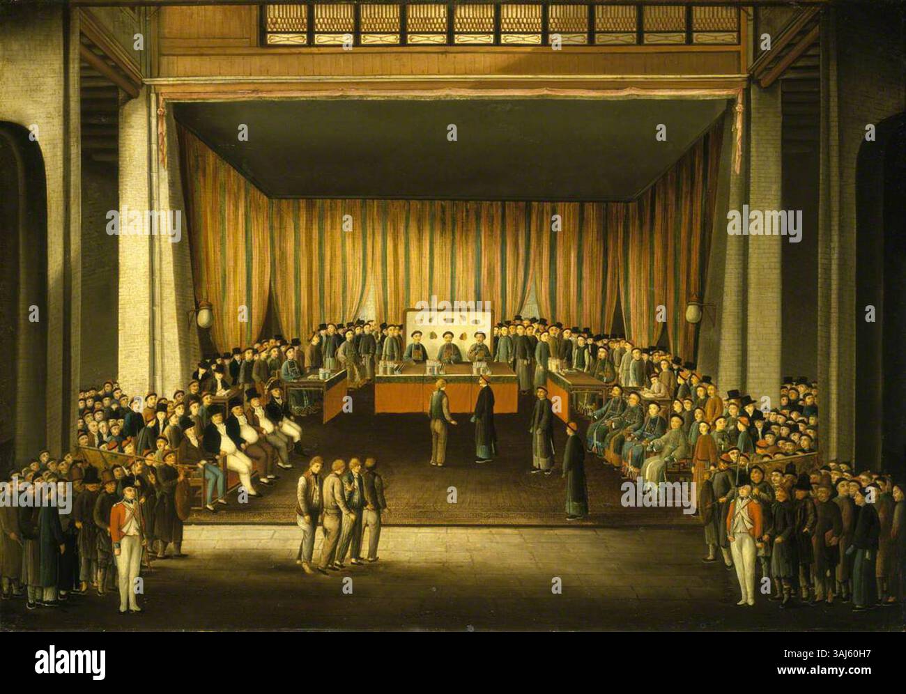 This 19th-century painting depicts the trial of four British seamen in ...