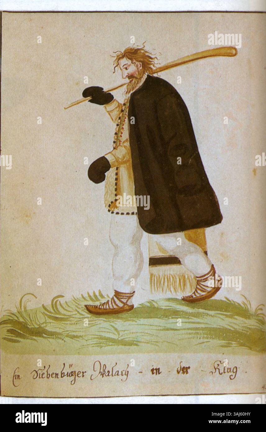 The 18th-century costume of a Roumanian man from Transylvania ...