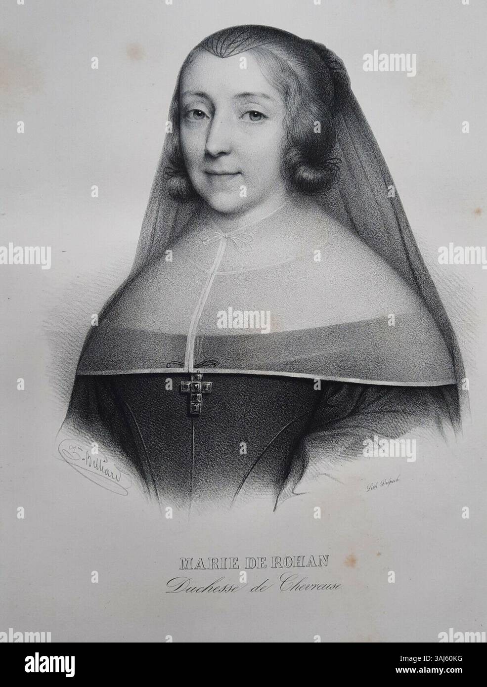 This lithograph by François-Séraphin Delpech depicts Marie de Rohan ...