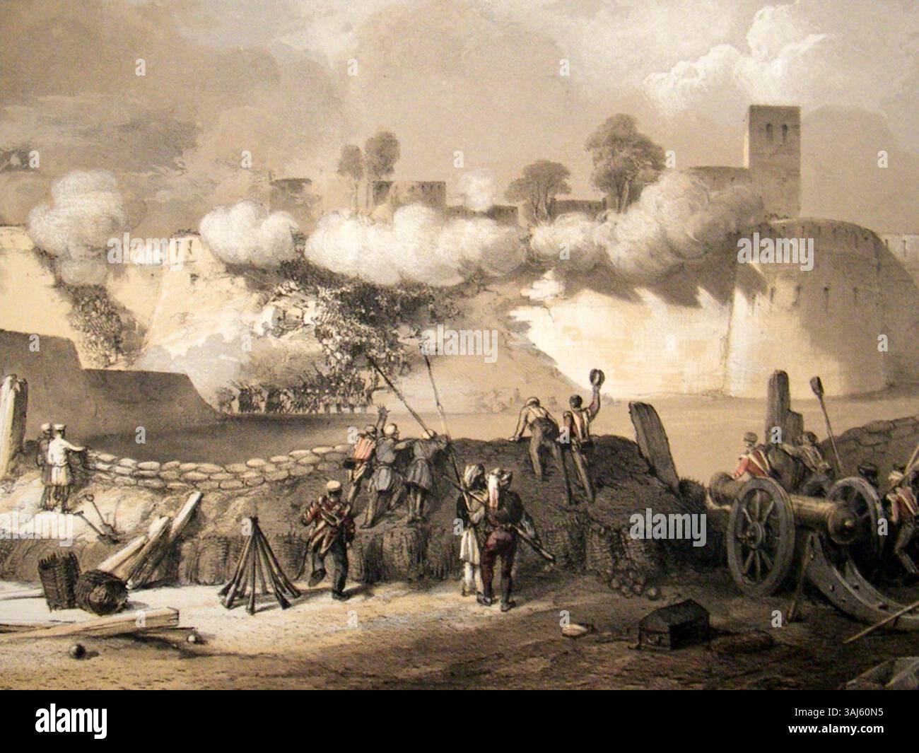 The British siege of Multan (Mooltan) during the Second Anglo-Sikh War ...