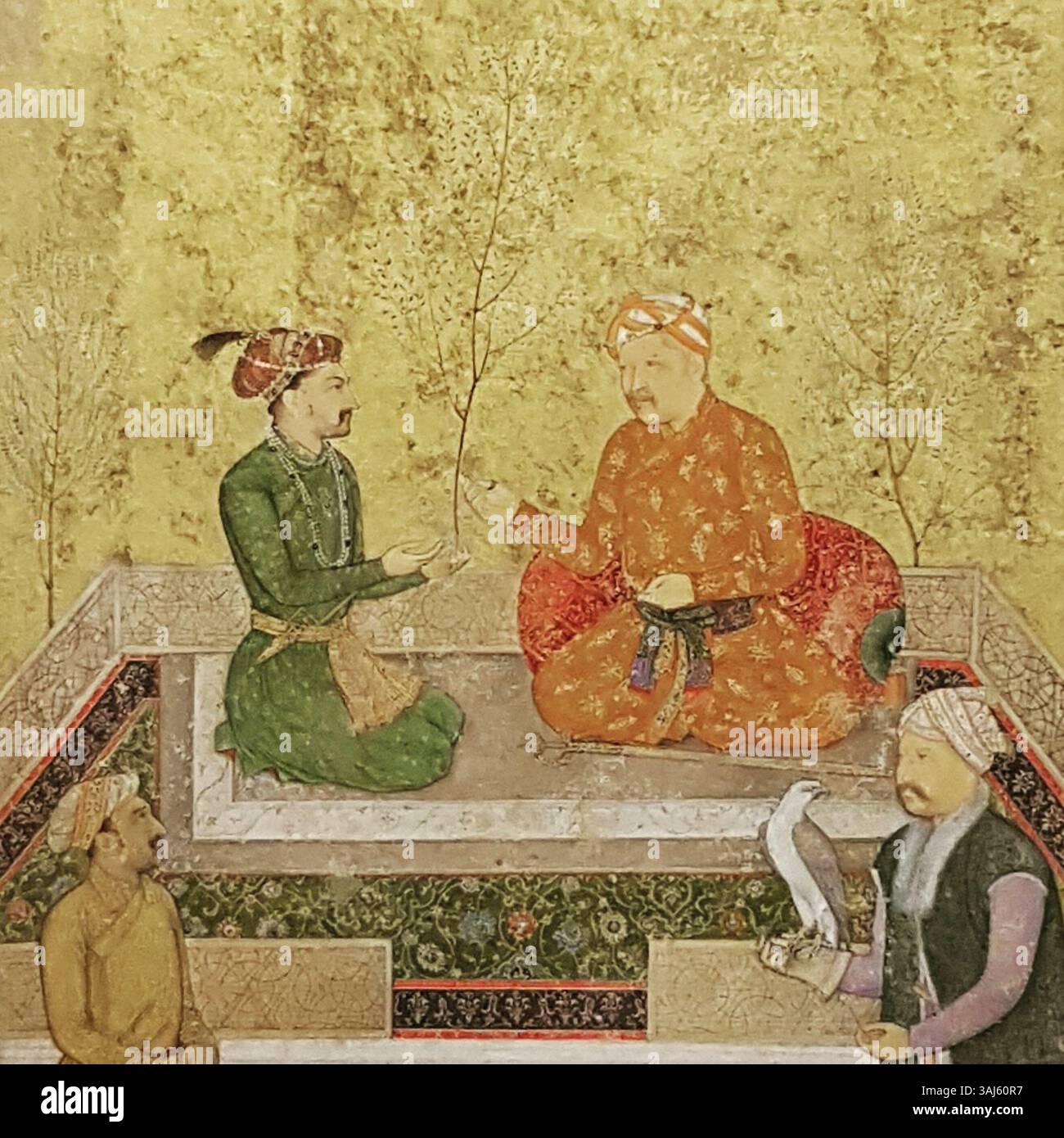 A painting from the *Late Shah Jahan Album*, circa 1640-1650, showing a ...