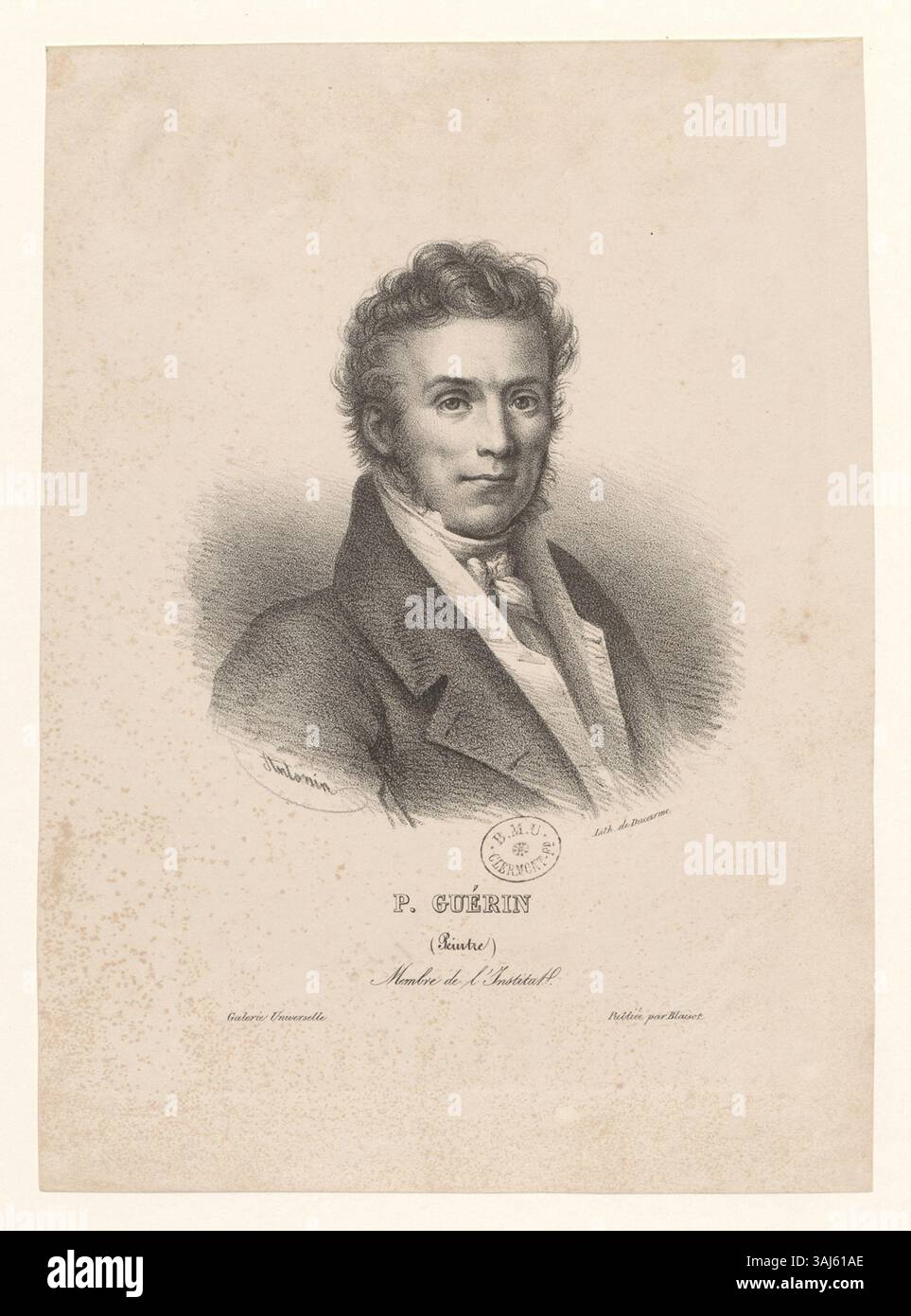 This lithograph from the Boyer collection features P. Guérin, a painter ...