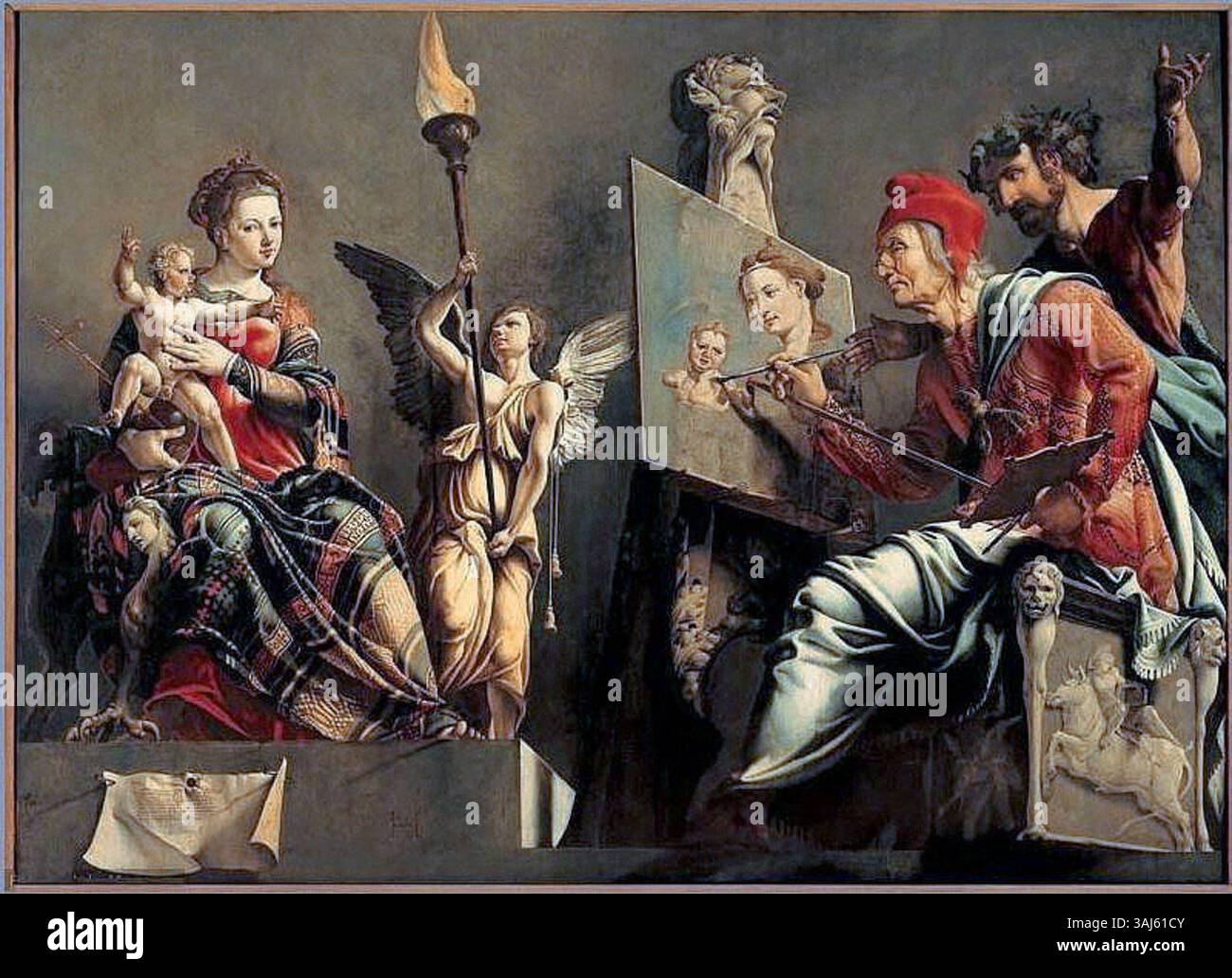 Maarten van Heemskerck’s ‘St. Luke painting the Virgin’ (1532) depicts the evangelist Luke ...