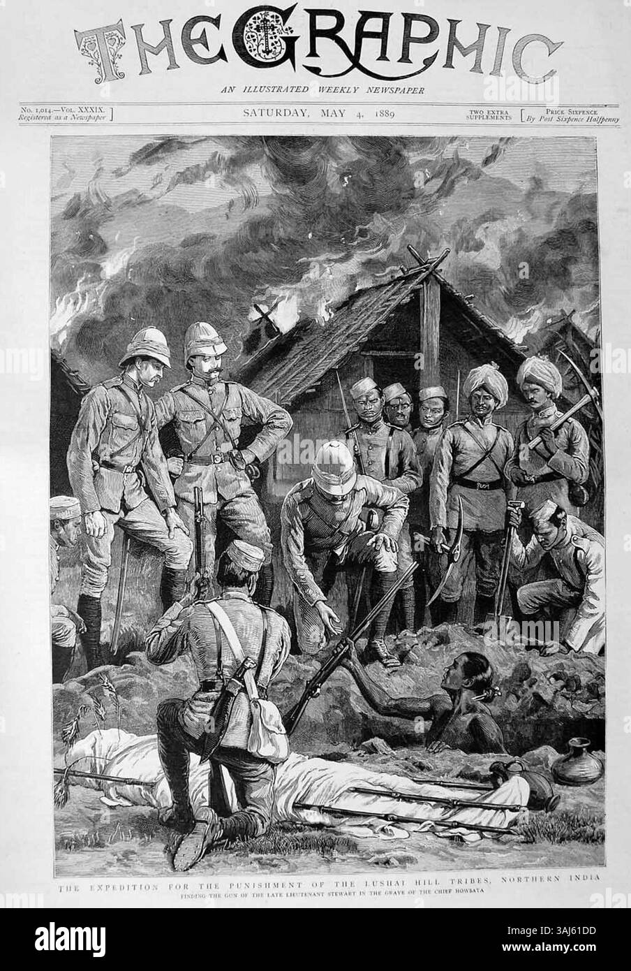 This illustration from *The Graphic* (4 May 1889) depicts the discovery ...