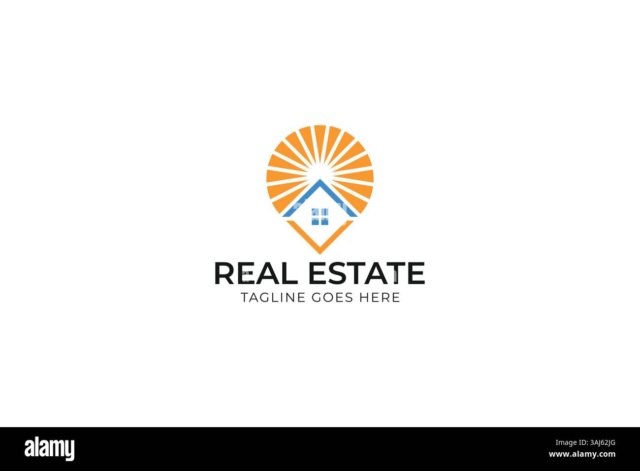 Bright and Modern Real Estate Logo Highlighting Home, Location, and ...