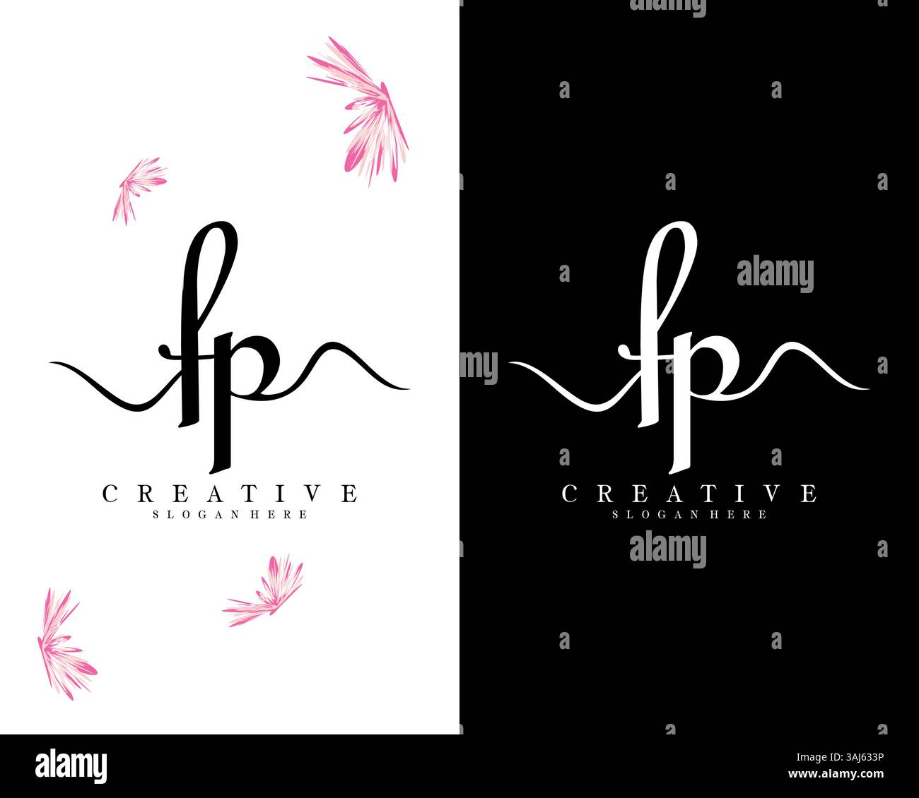 creative script letter FP, PF logo design vector Stock Vector Image ...