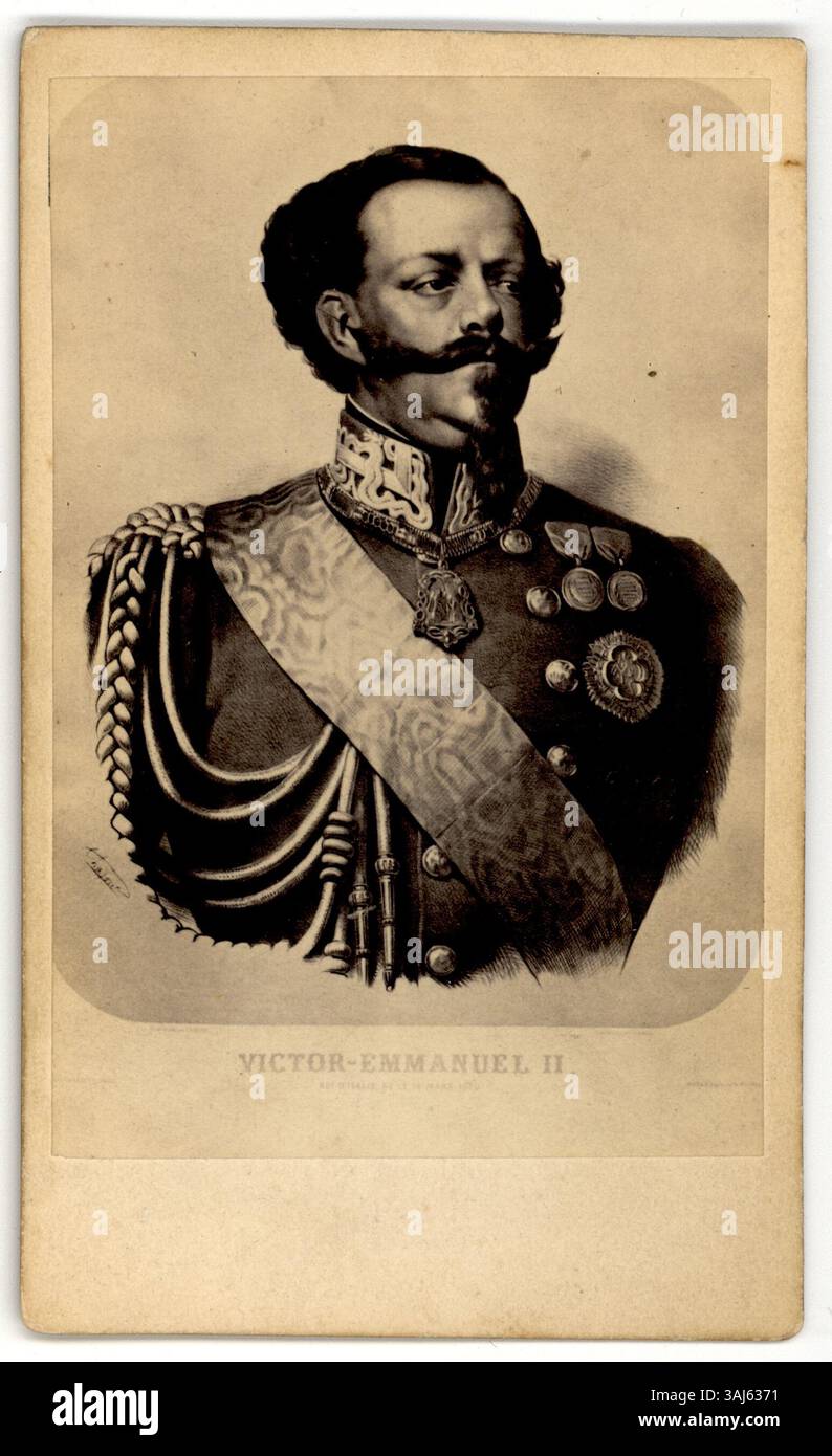 A photograph of Victor-Emmanuel II, taken between 1861 and 1870. He was ...