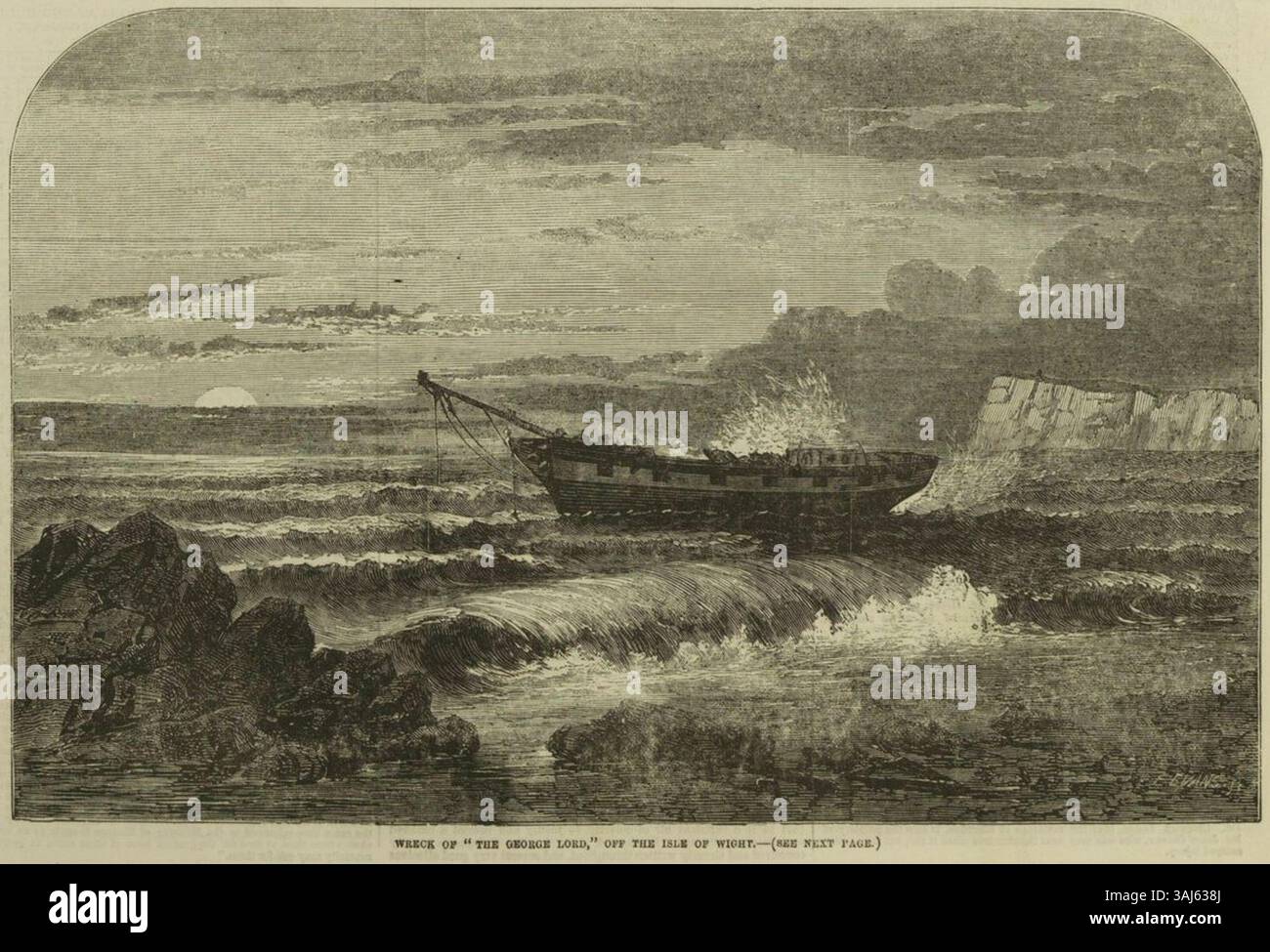 The wreck of 'The George Lord' occurred off the Isle of Wight in 1856 ...