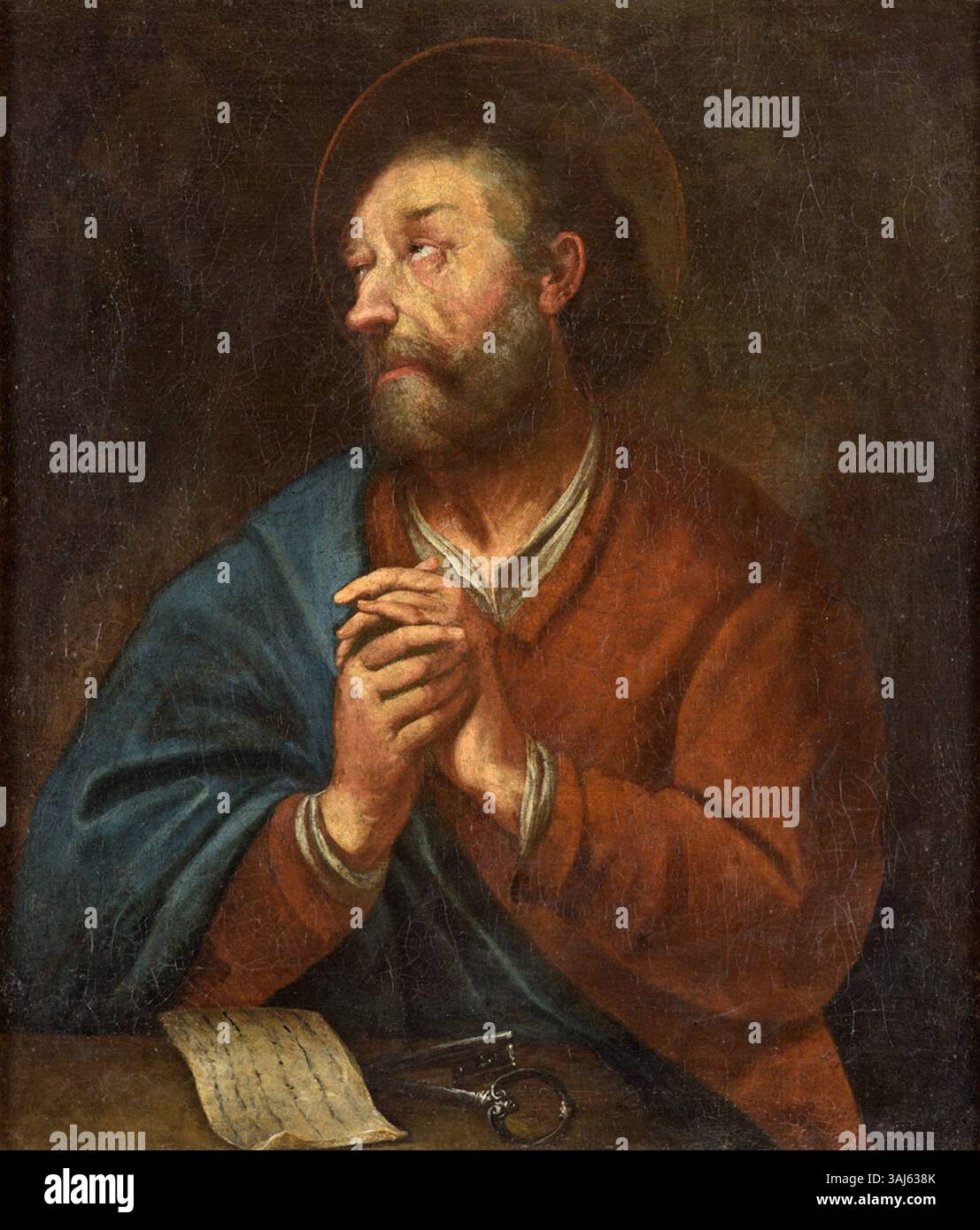 'Der reuige Petrus', a German 18th-century oil on canvas painting by an ...