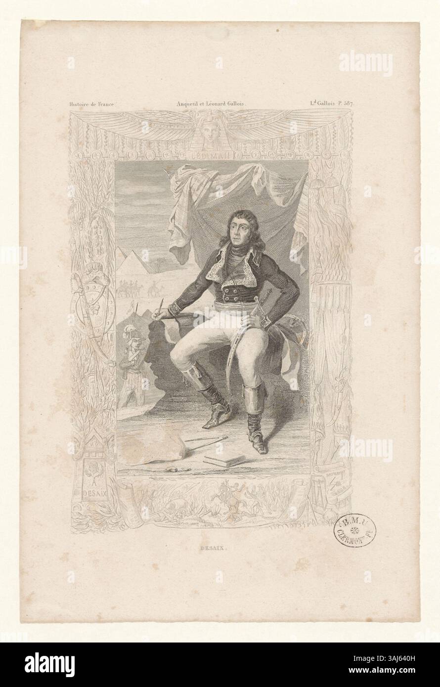 This intaglio print from the Boyer collection showcases Louis Desaix, a ...