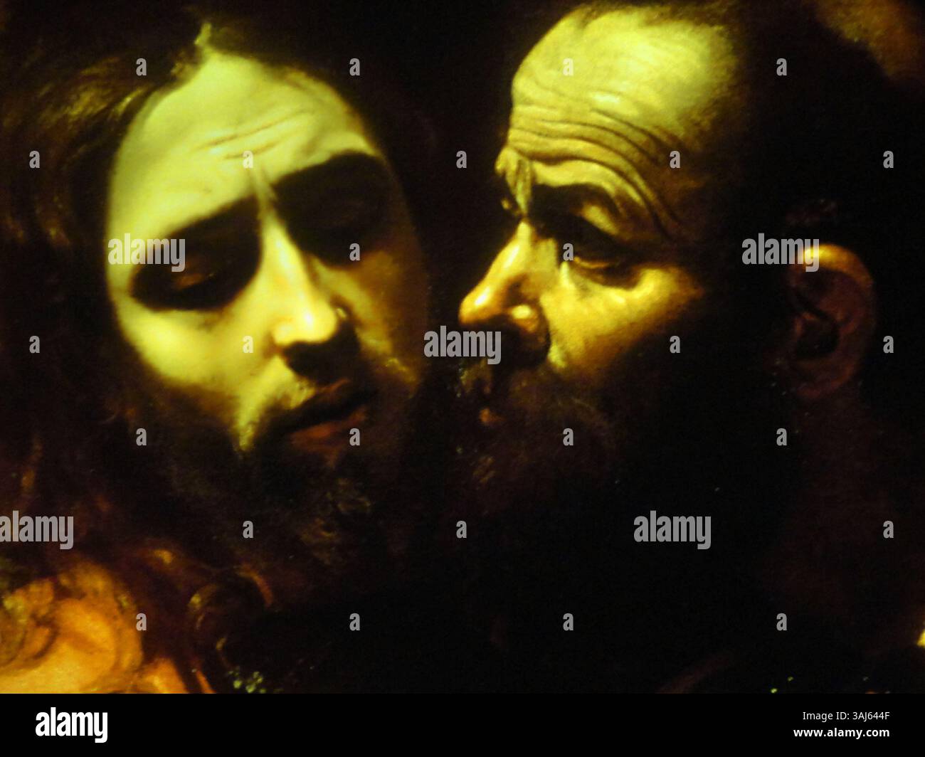 Detail from 'The Taking of Christ' by Caravaggio, painted in 1602 ...