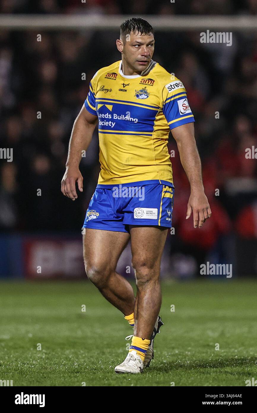 Eccles, UK. 10th Apr, 2025. Ryan Hall of Leeds Rhinos during the ...