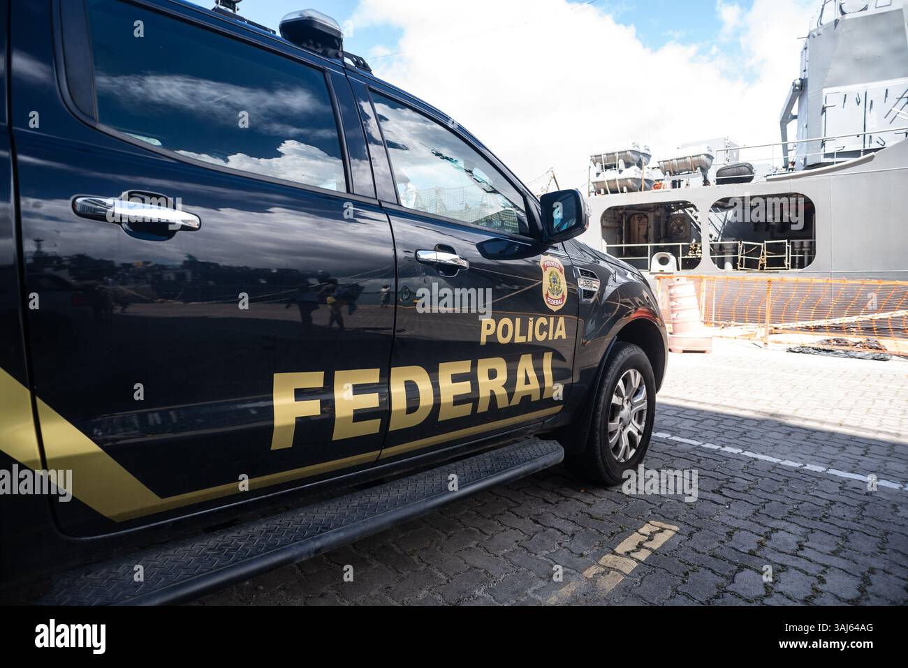 Salvador, Bahia, Brazil - January 26, 2025: A federal police car is ...
