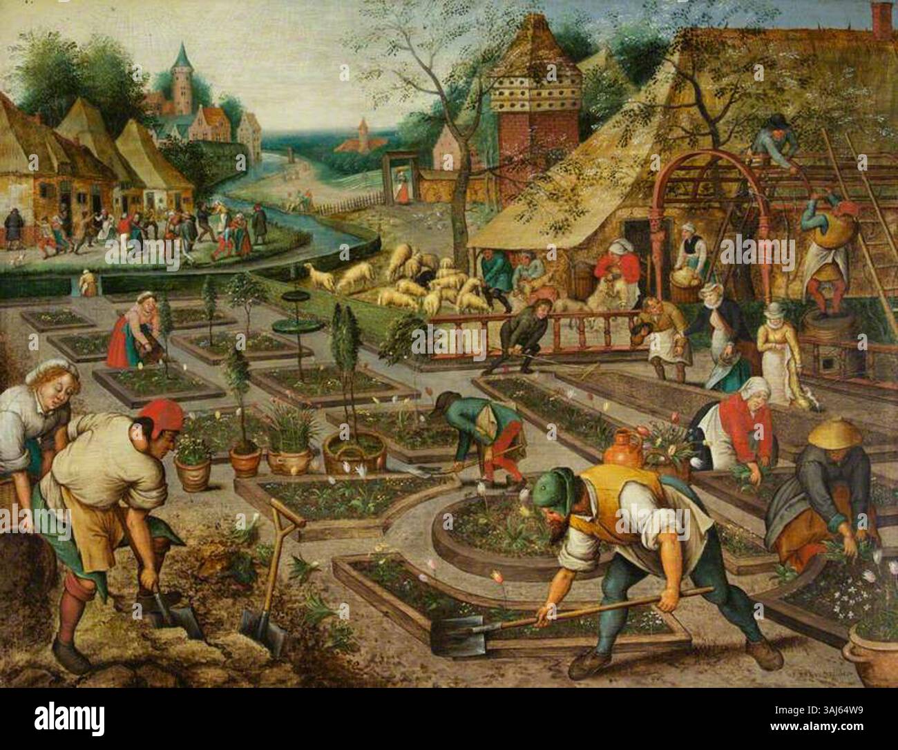 Pieter Brueghel the Younger’s 1632 painting 'Spring' depicts a vibrant ...