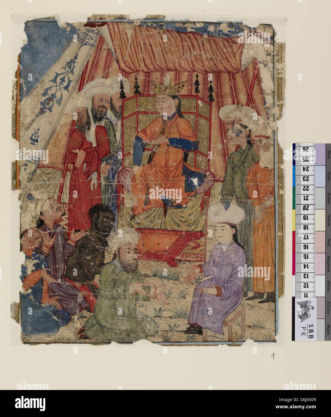 The *MS. DIEZ A. Audience* is a 14th-century manuscript depicting an ...