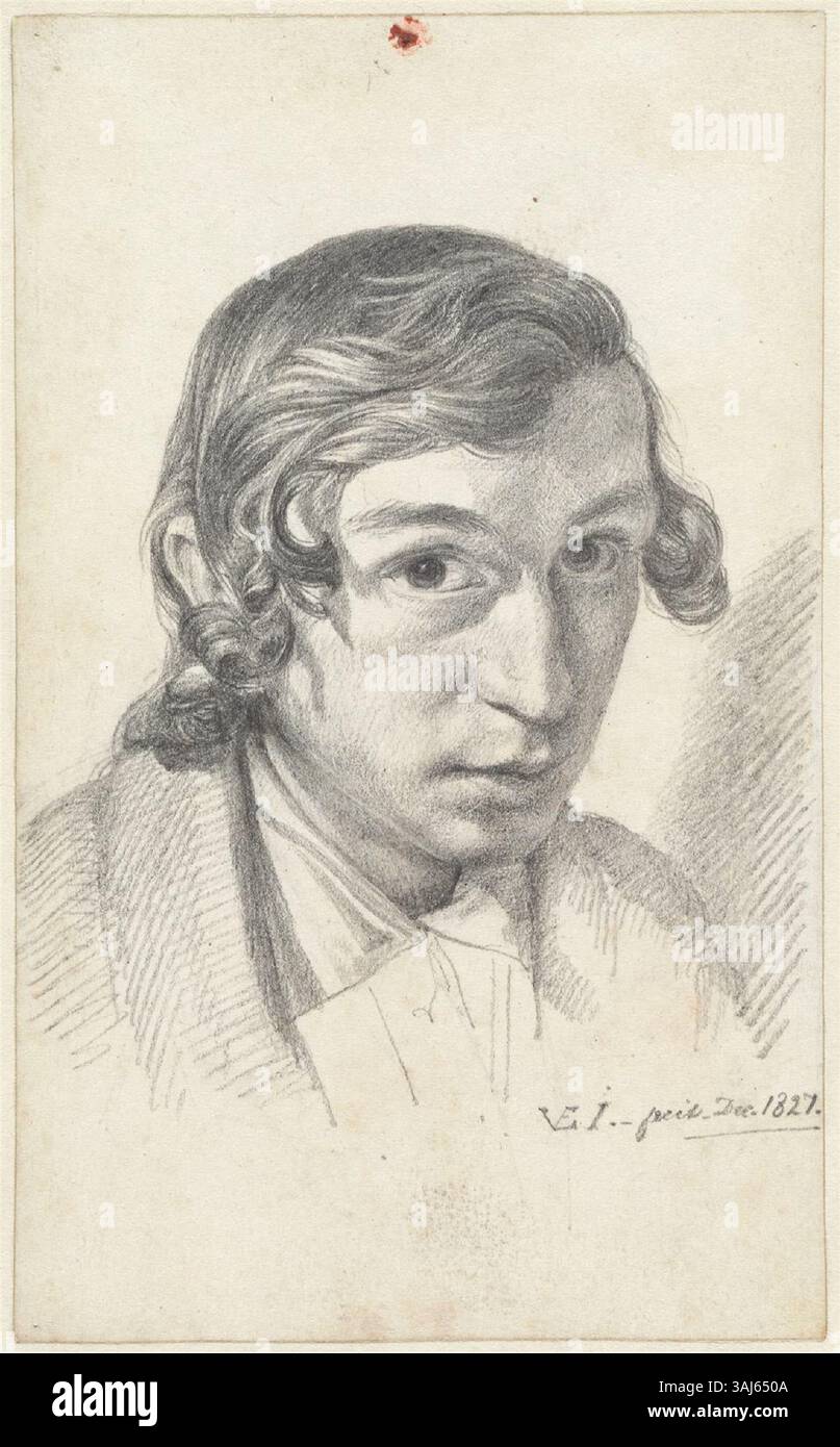 Self-portrait by Victor Emil Janssen, created in 1827. The pencil ...