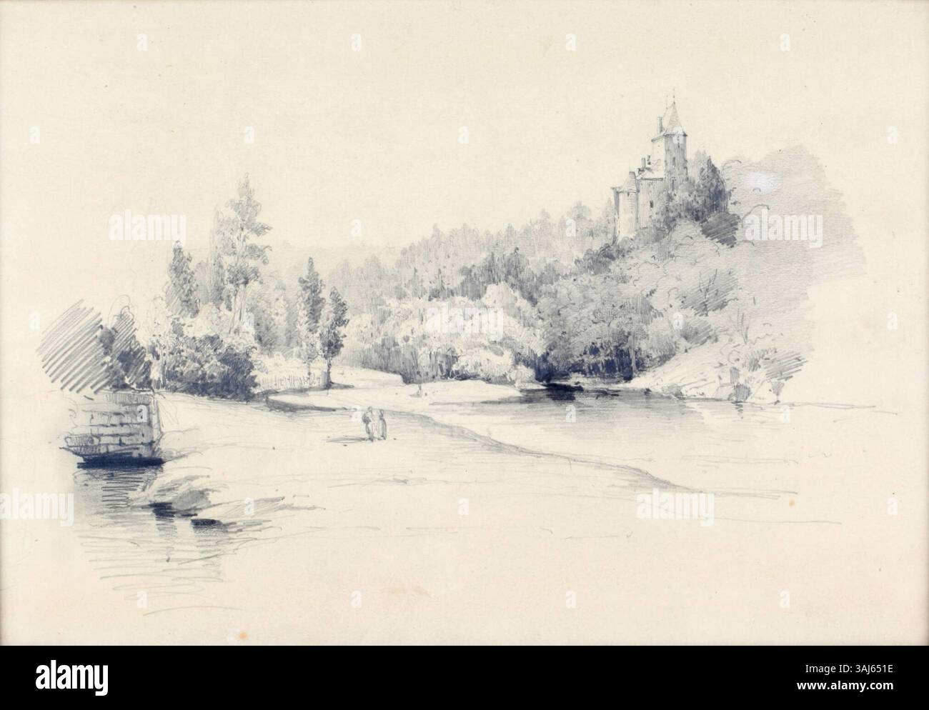 Édouard van Marcke's 1848-1849 drawing depicts the Amblève Valley ...