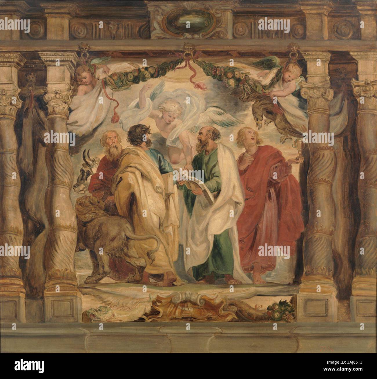 The Four Evangelists, a 17th-century painting attributed to Peter Paul Rubens, located in the ...