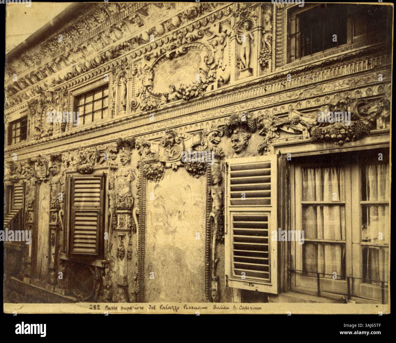 This pre-1892 photograph showcases the upper section of Palazzo ...