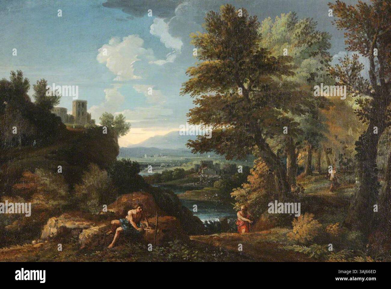 This 17th-century landscape painting by Gaspard Dughet depicts ...
