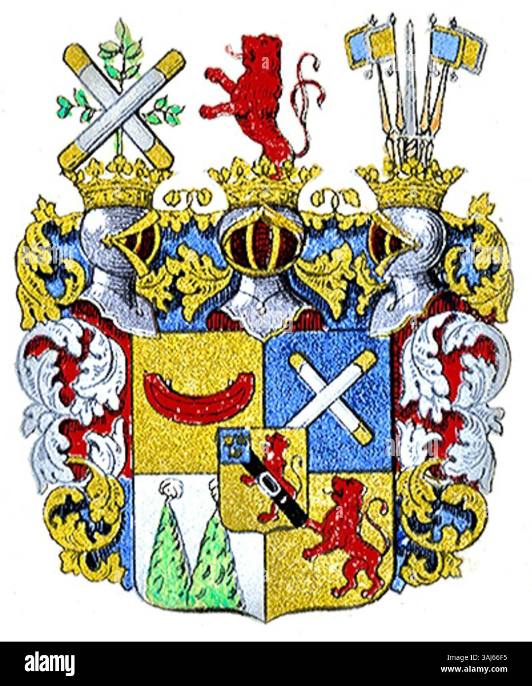 The Spens family coat of arms, created in 1719, represents the Swedish ...
