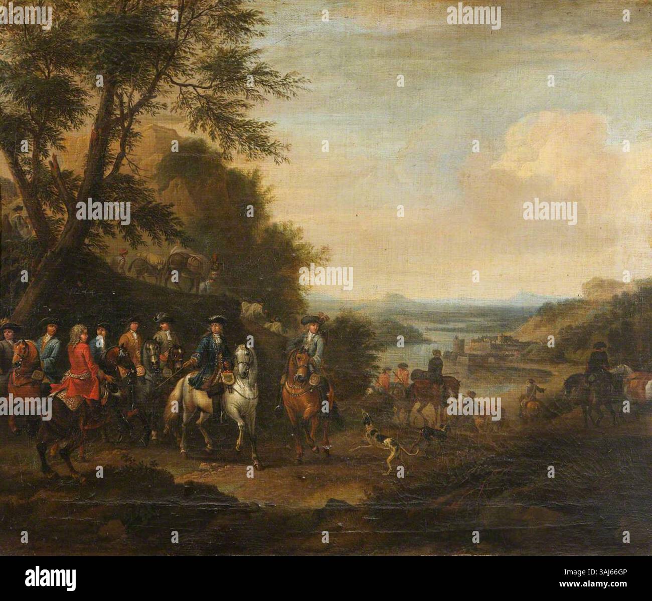 This painting, in the style of Jan Wyck, depicts William III of England ...