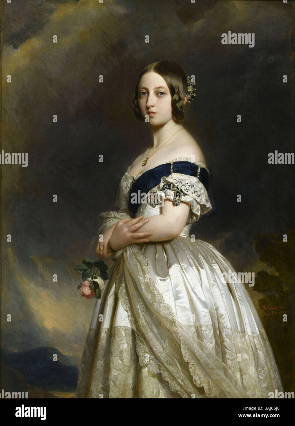 Portrait of Queen Victoria I of Great Britain, painted by Franz-Xaver ...