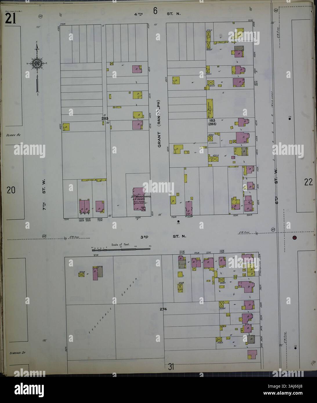 The 1911 Sanborn Fire Insurance Map of Salt Lake City highlights the ...