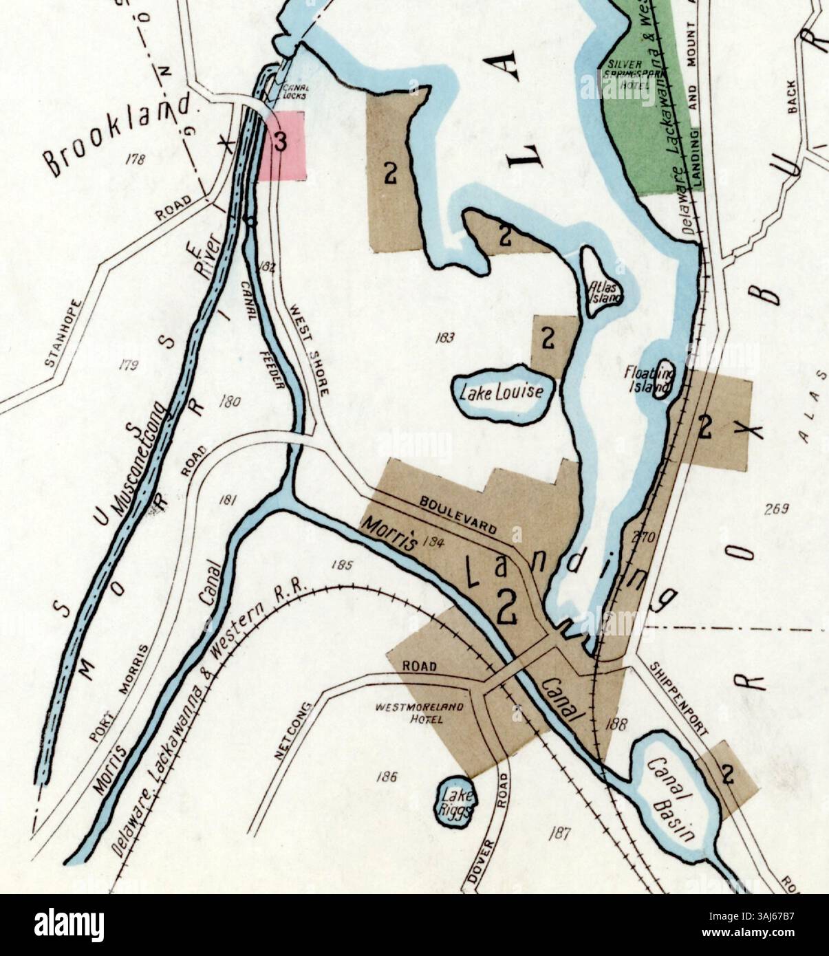This 1917 Sanborn Fire Insurance map focuses on the Morris Canal and ...