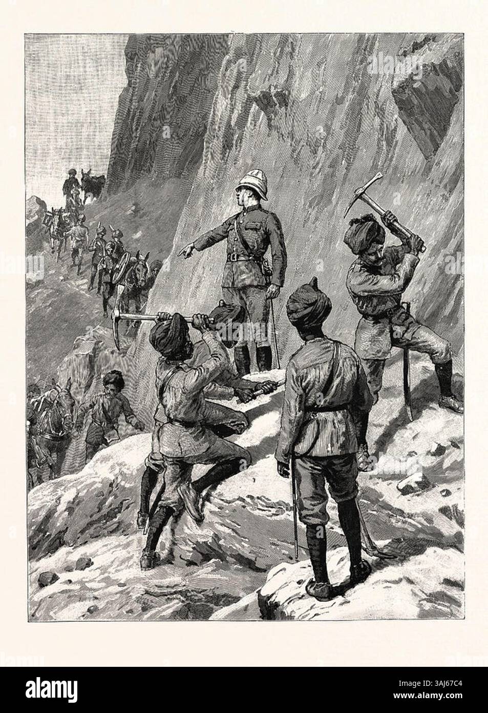 Illustration depicting the fighting near Gilgit on the North-Western ...
