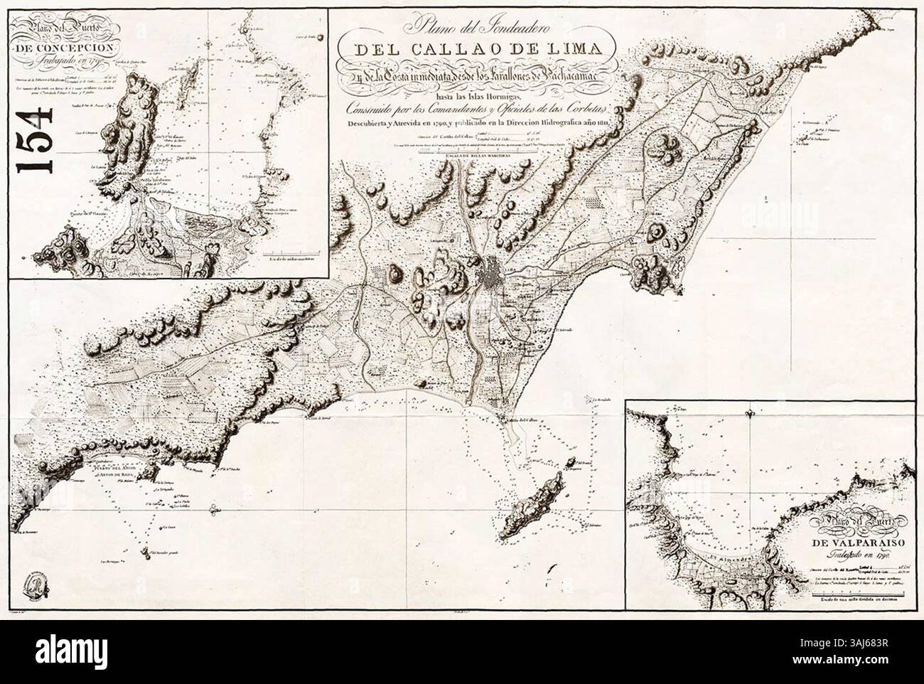 This 1790 map, from the Malaspina Expedition, depicts the harbor of ...