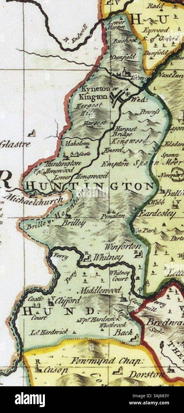 This 1755 map by Emanuel Bowen shows the Huntington Hundred in ...
